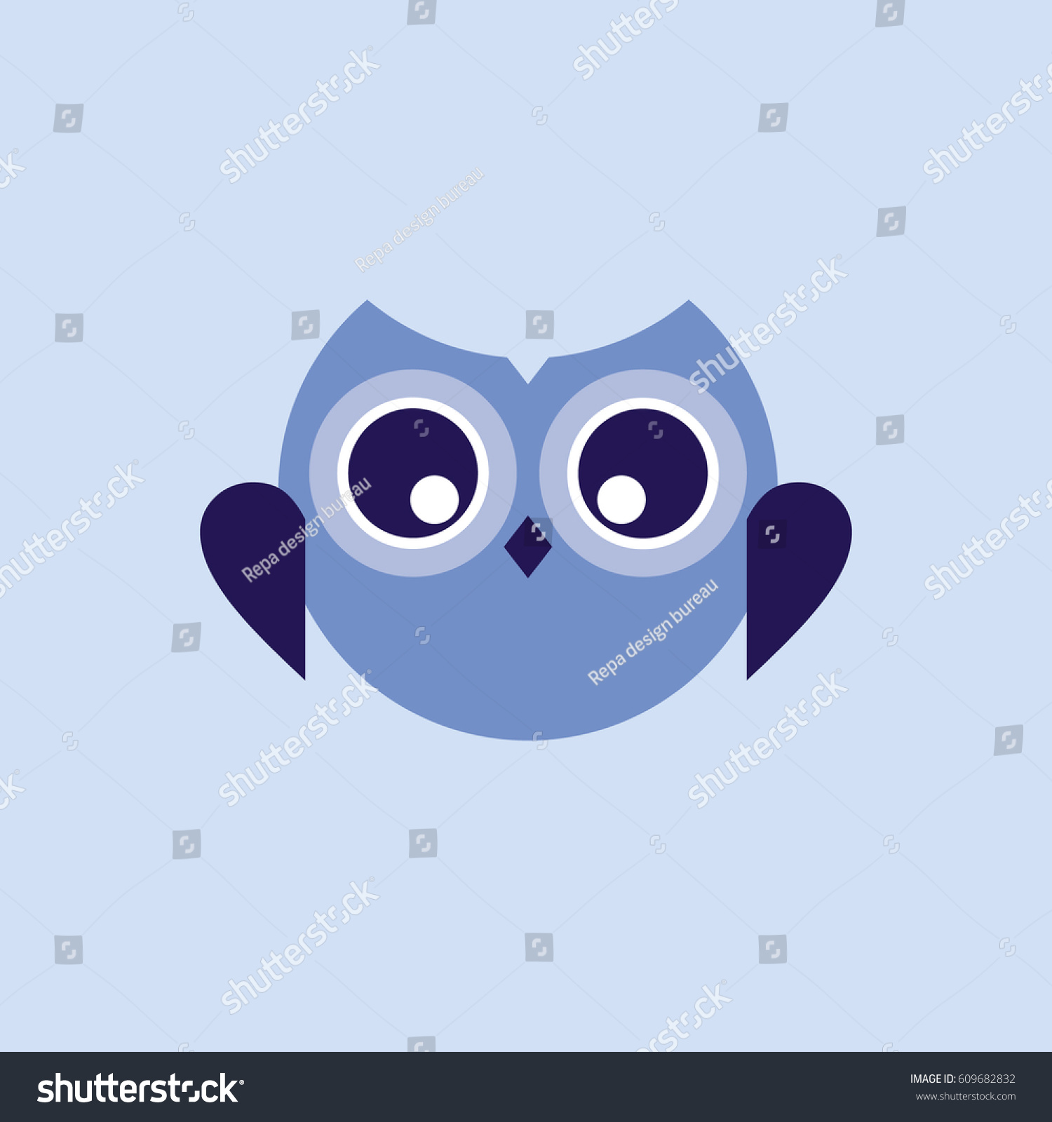 Cute Owl Logo Template Stock Vector (Royalty Free) 609682832