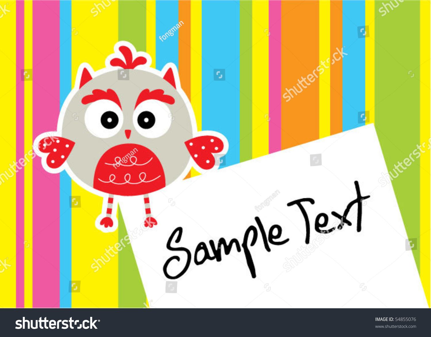 Cute Owl Message Stock Vector (Royalty Free) 54855076 | Shutterstock
