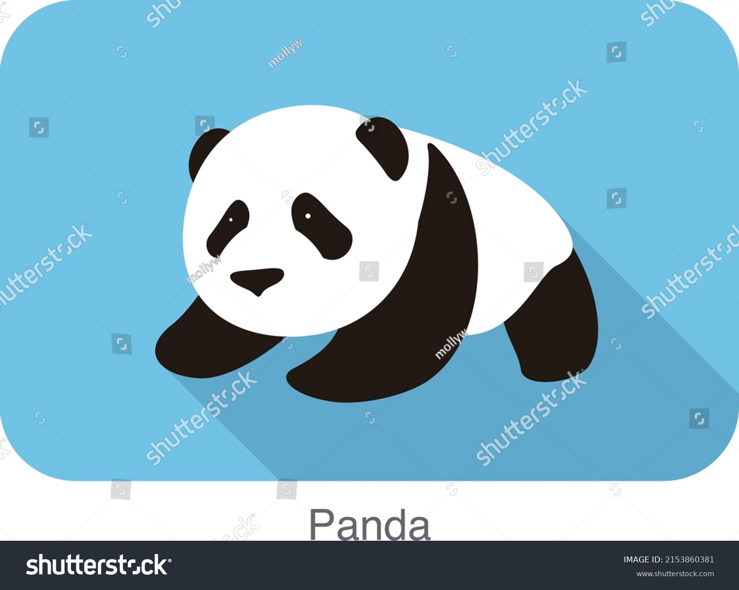 Cute Panda Baby Flat Design Vector Stock Vector (Royalty Free ...