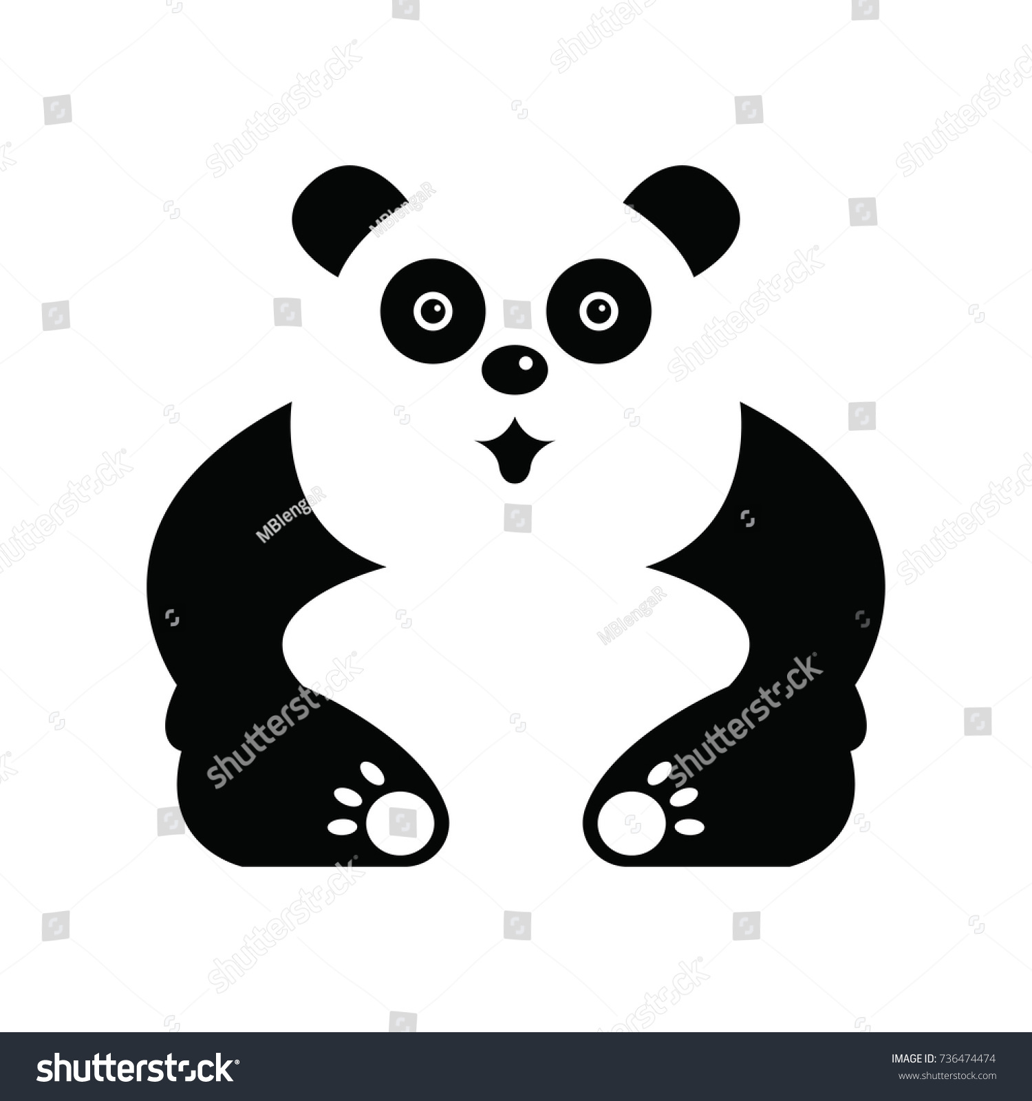 Cute Panda Bear Logo Icon Stock Vector (Royalty Free) 736474474