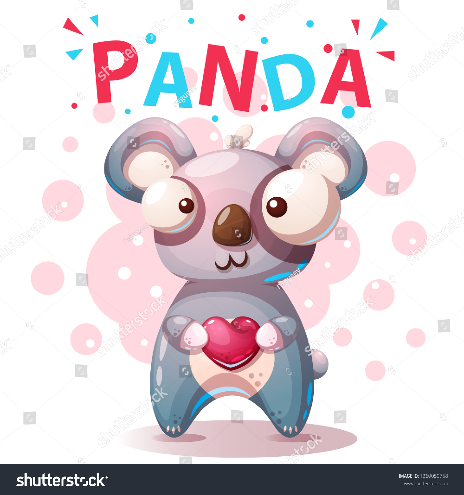Cute Panda Characters Cartoon Illustration Vector: เวกเตอร์สต็อก (ปลอด ...
