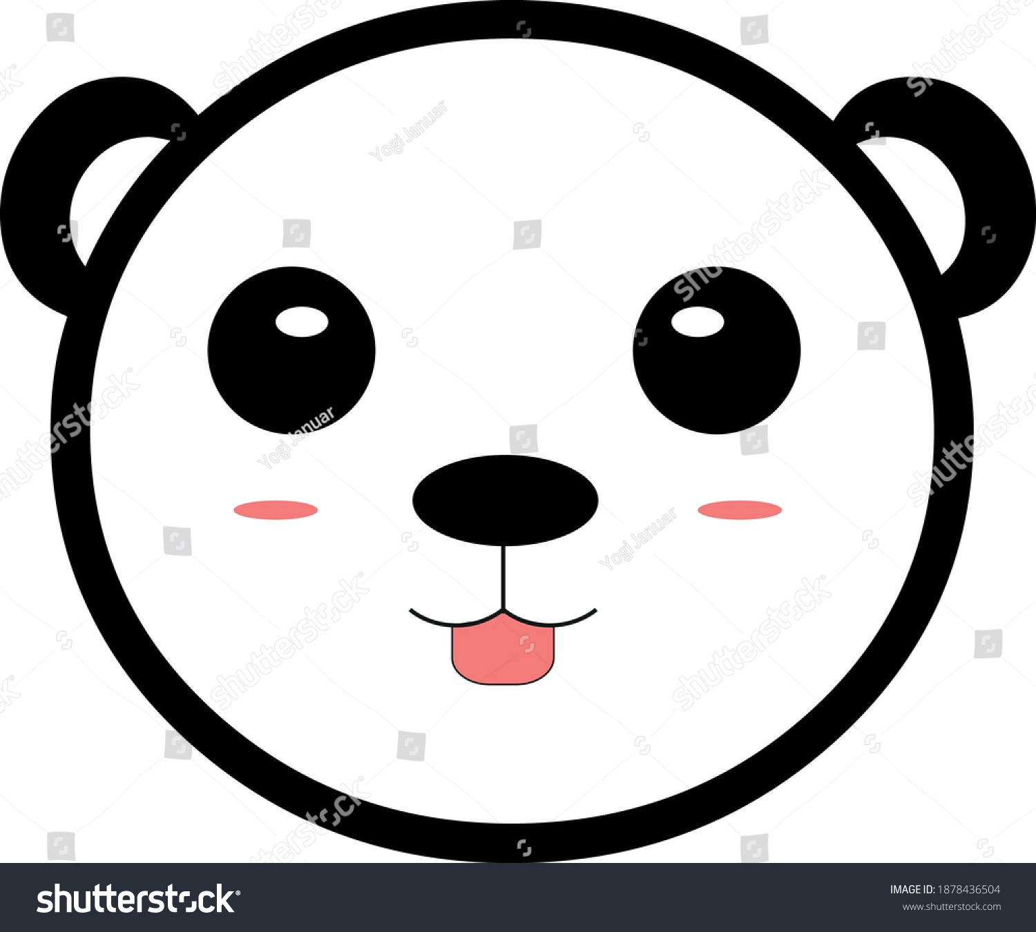 Cute Panda Face Vector Symbols Stock Vector (Royalty Free) 1878436504 ...