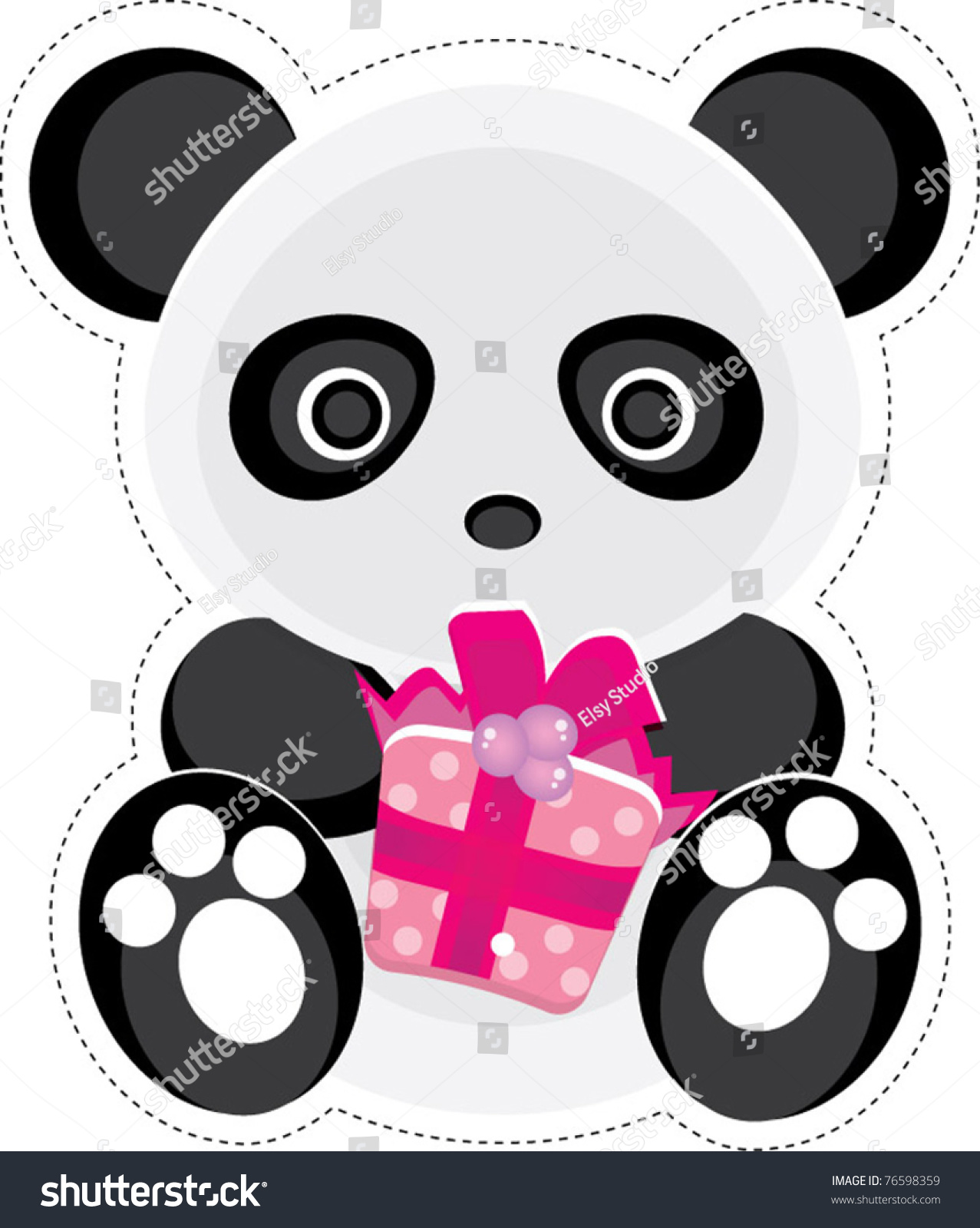 Clipart panda present
