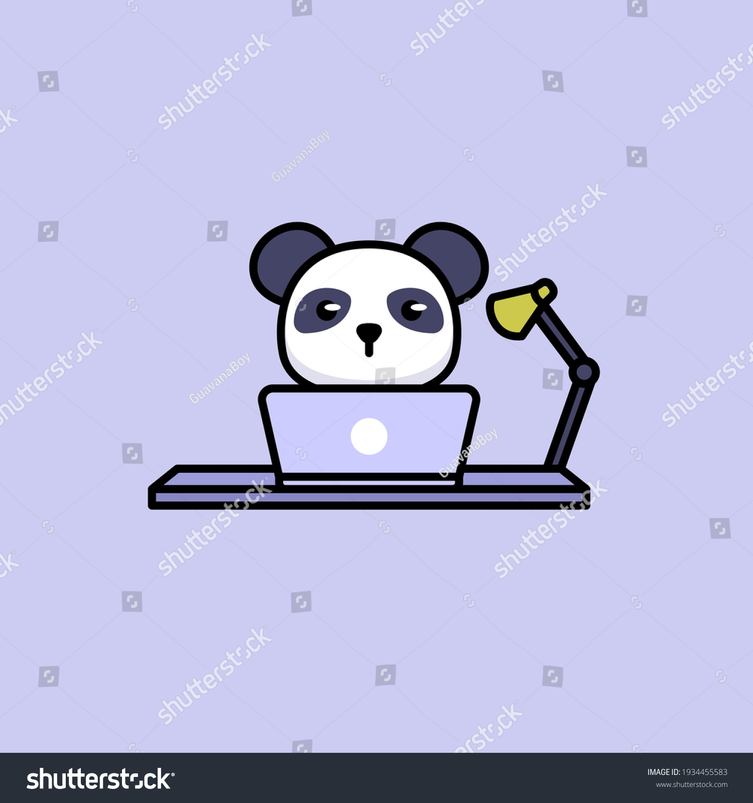 Cute Panda Nerd Student Mascot Design Stock Vector (Royalty Free ...