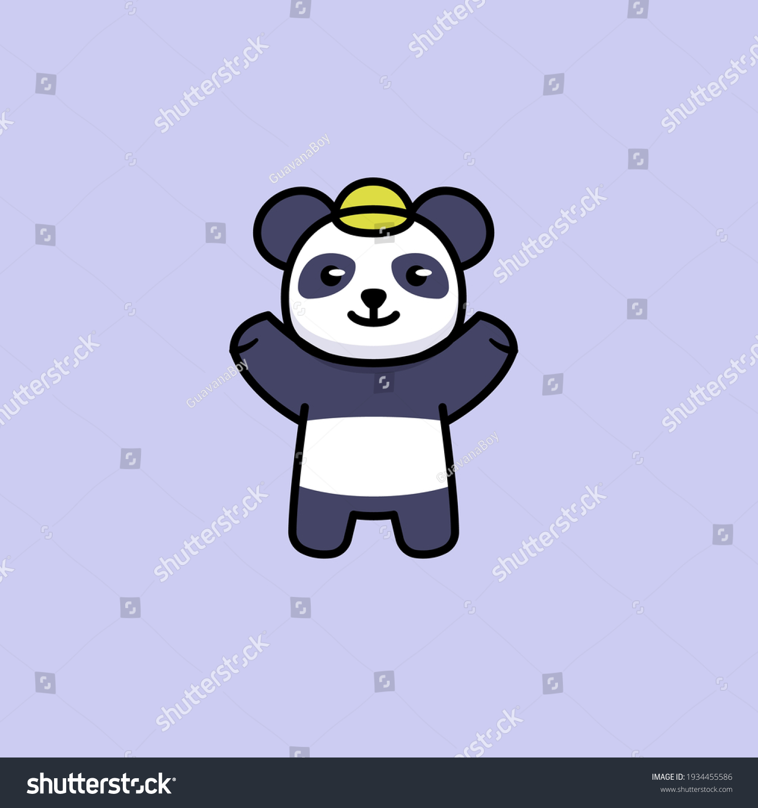 Cute Panda Nerd Student Mascot Design Stock Vector (Royalty Free ...