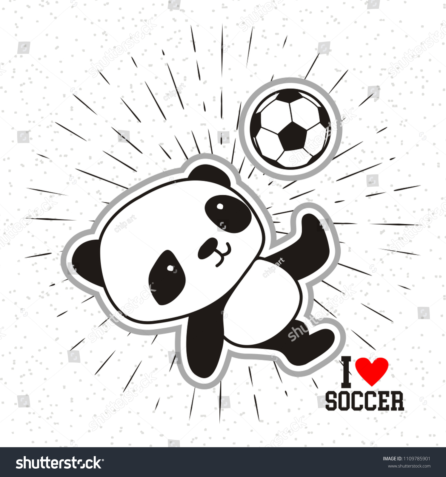 Cute Panda Playing Soccer Stock Vector (Royalty Free) 1109785901 ...