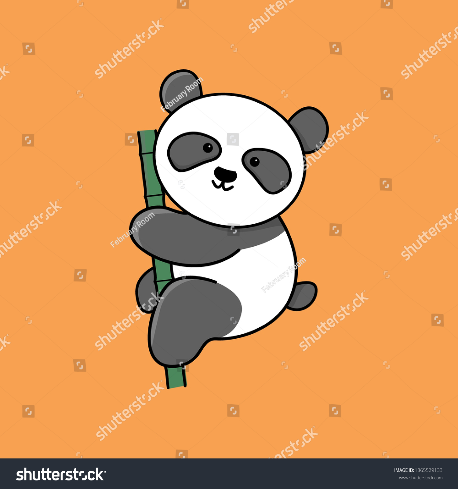 Cute Panda Poses Character Illustration: เวกเตอร์สต็อก (ปลอดค่า ...