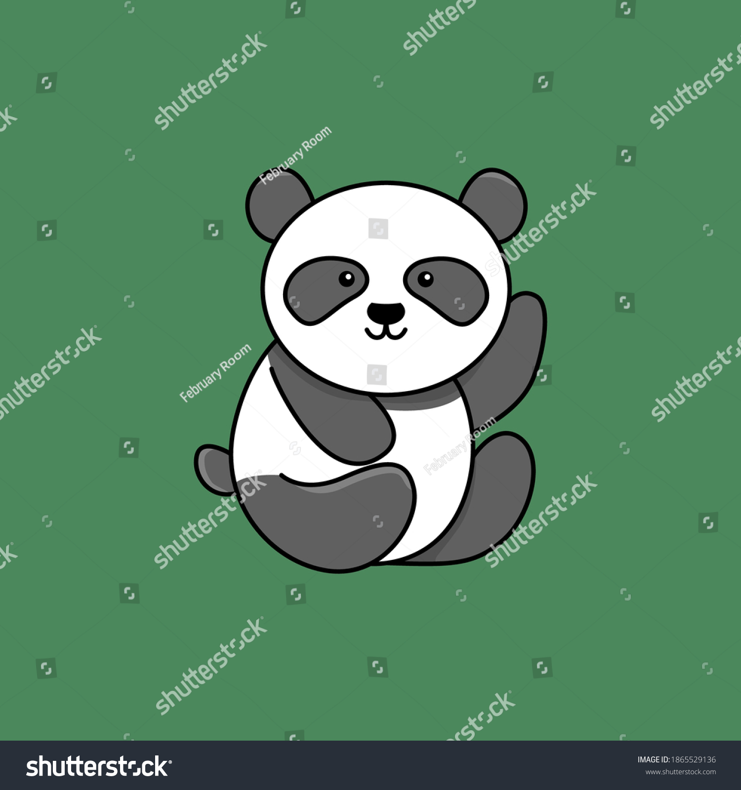 Cute Panda Poses Character Illustration: เวกเตอร์สต็อก (ปลอดค่า ...