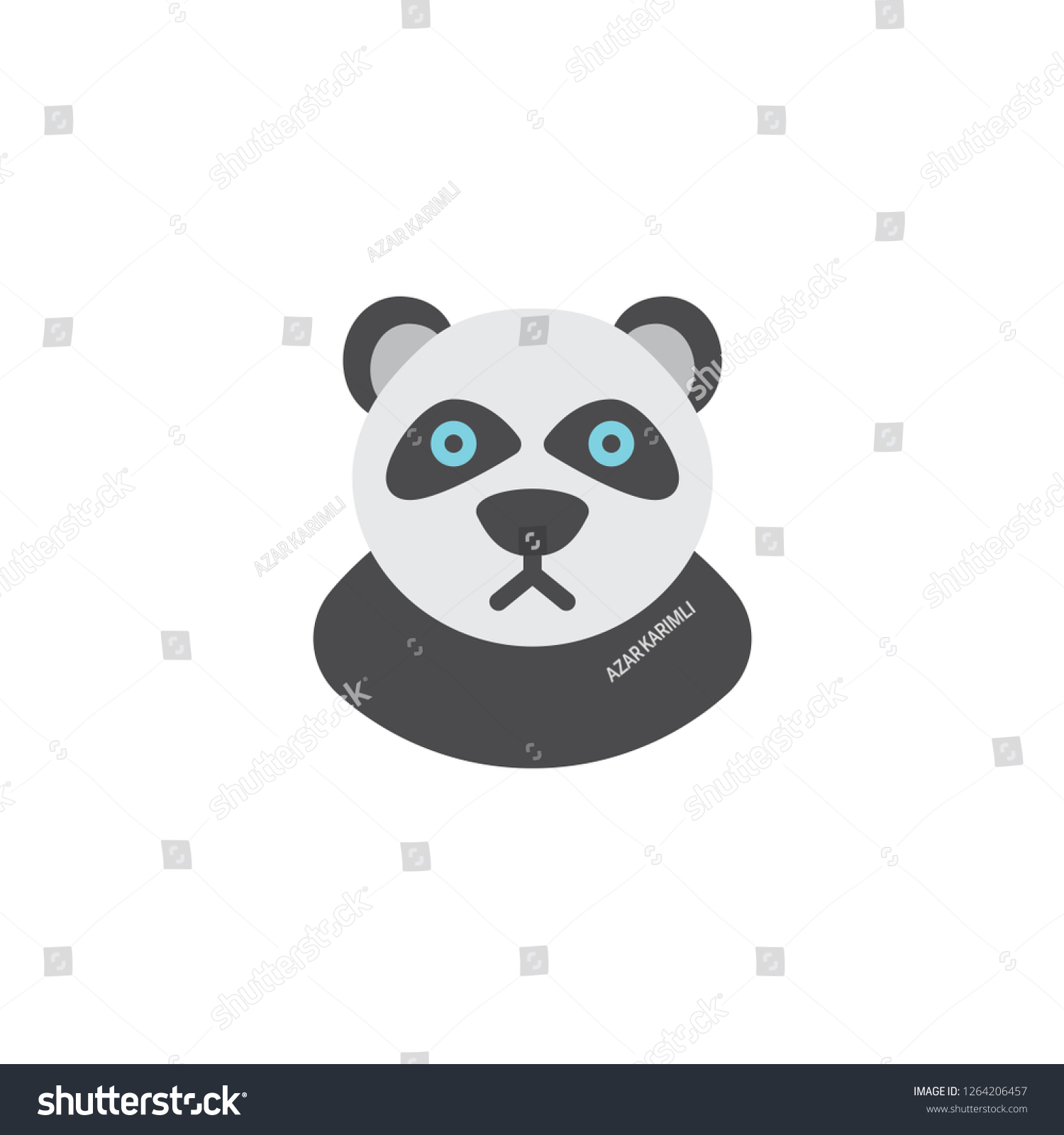 Cute Panda Profile Icon Stock Vector (Royalty Free) 1264206457 ...