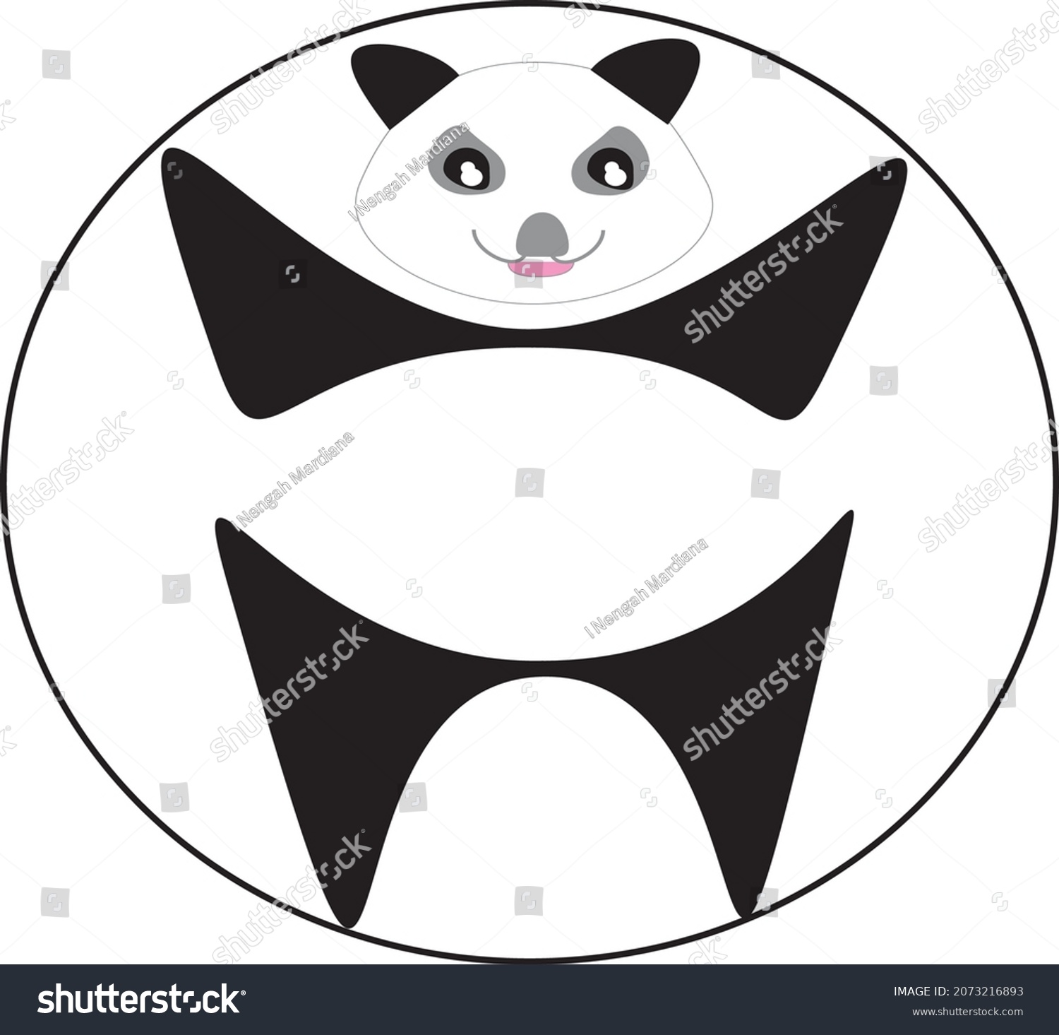 Cute Panda Symbol Tiny Circle Stock Vector (Royalty Free) 2073216893 ...