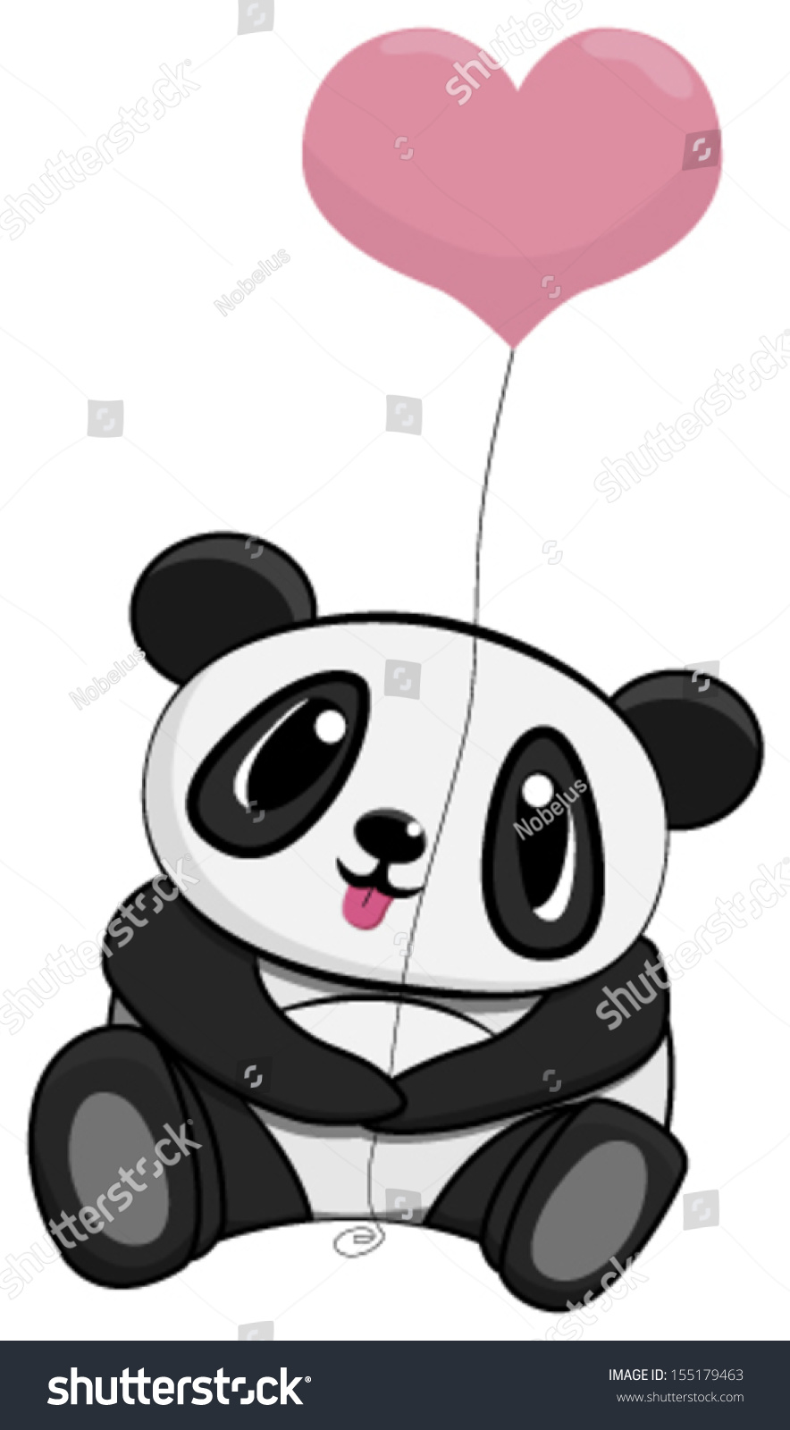Cute Panda Balloon Stock Vector 155179463 - Shutterstock