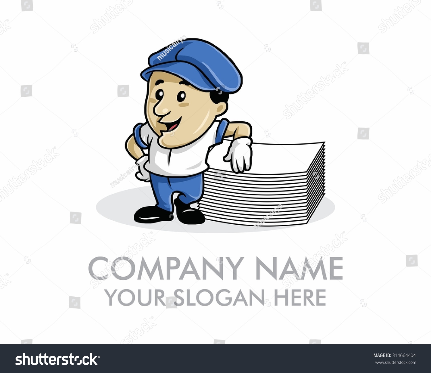 Cute Paperboy Vector Cartoon Character : image vectorielle de stock ...
