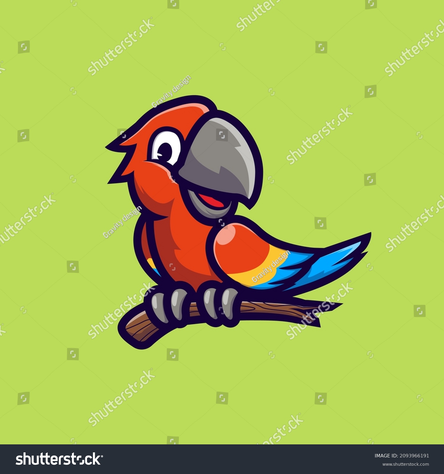 Cute Parrot Vector Illustration Design Stock Vector (Royalty Free ...