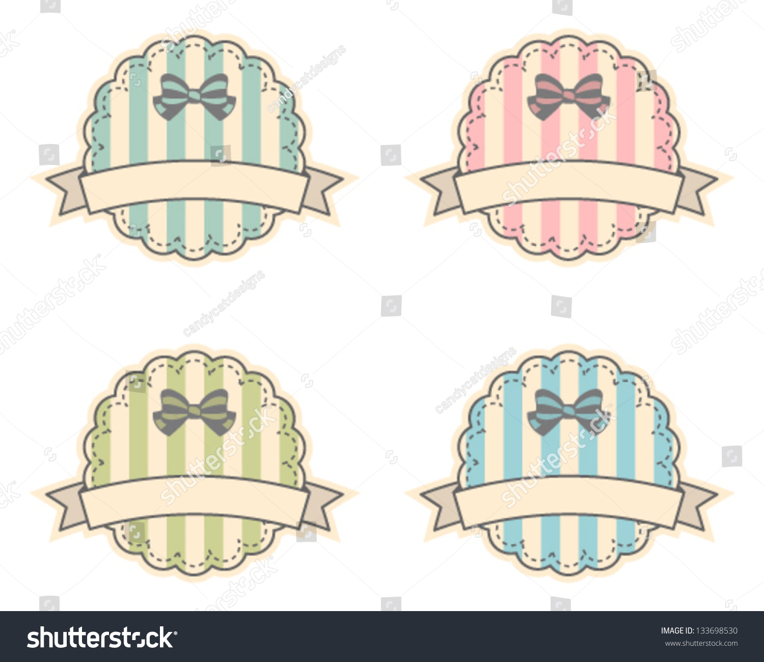 Cute Pastel Labels Set Stock Vector 133698530 - Shutterstock