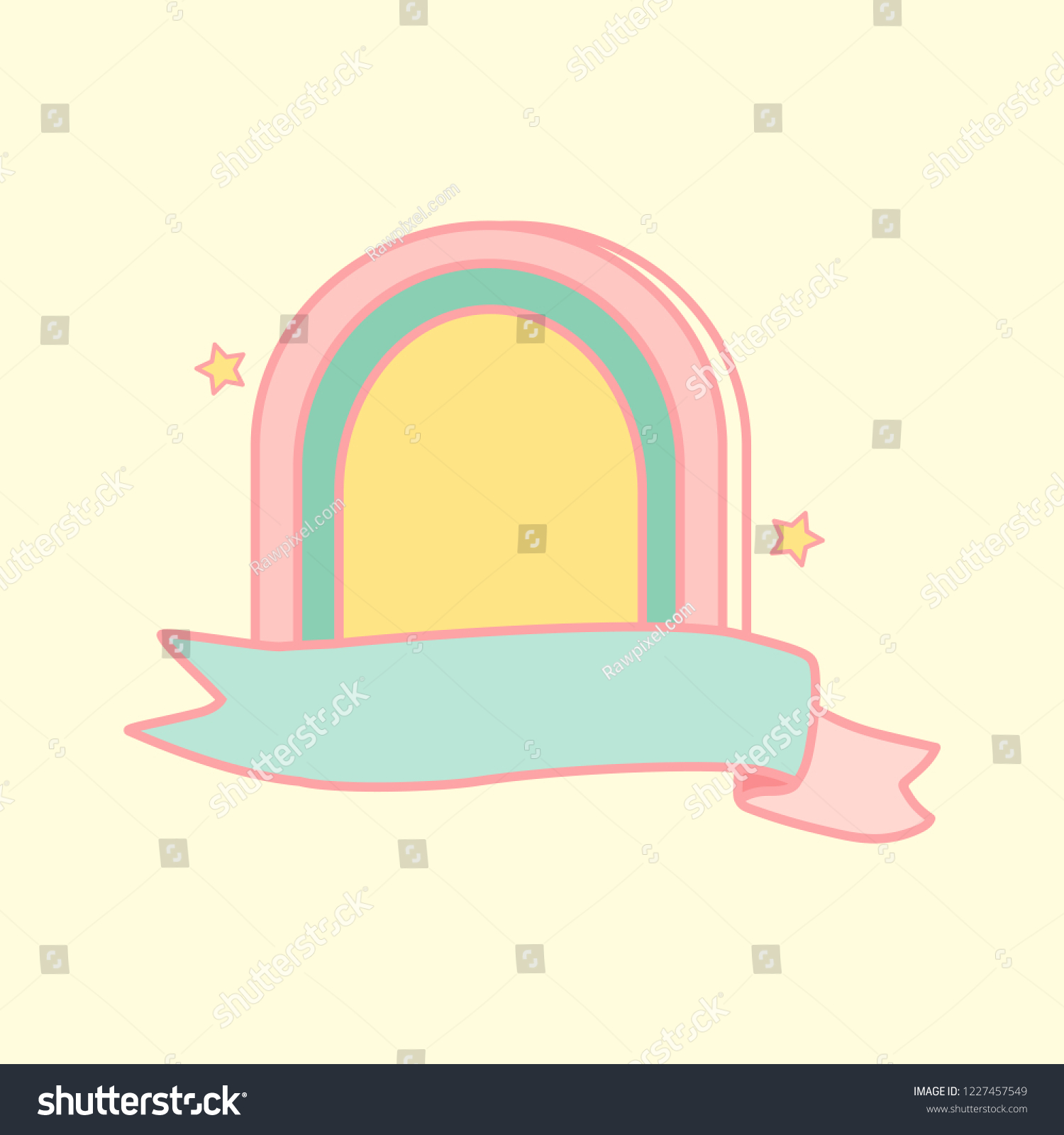 Cute Pastel Rainbow Frame Vector Stock Vector (Royalty Free) 1227457549 ...