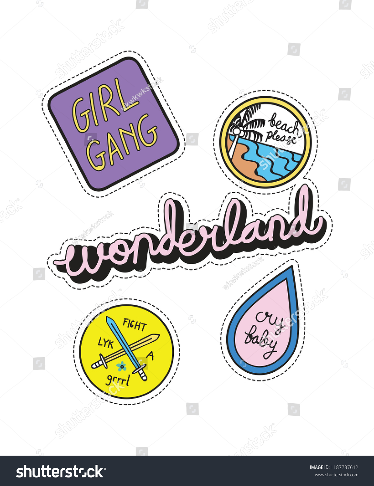 Cute Patches Design Stock Vector (Royalty Free) 1187737612 | Shutterstock