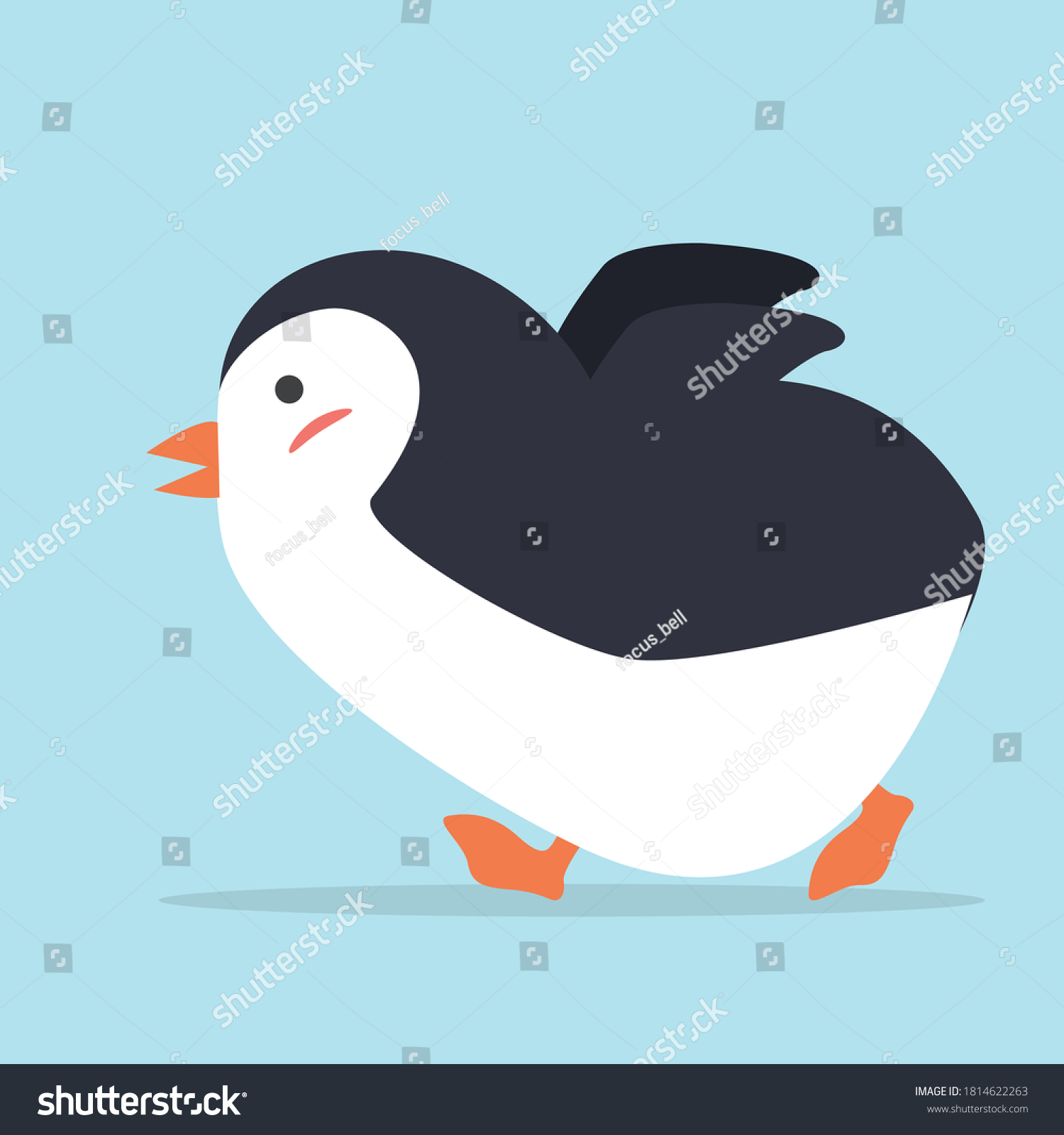 Cute Penguin Run Cartoon Vector Stock Vector (Royalty Free) 1814622263