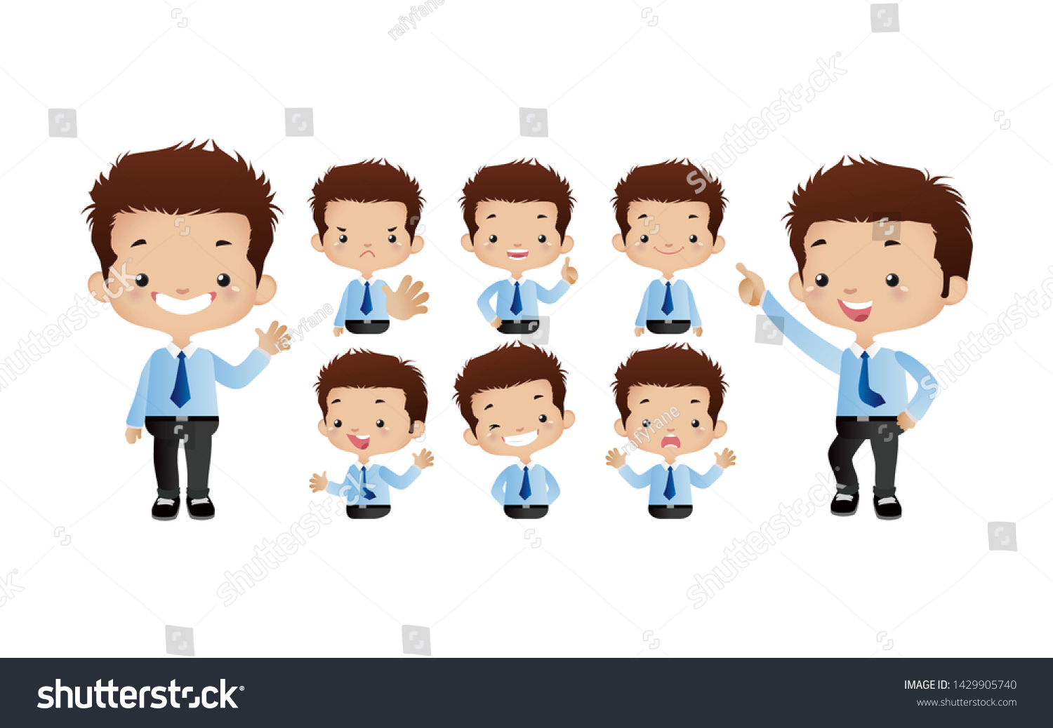 Cute People Different Poses Vector Set Stock Vector (Royalty Free ...
