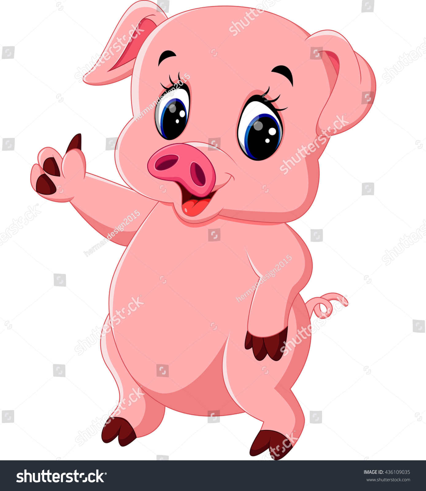 Cute Pig Cartoon Posing Stock Vector 436109035 - Shutterstock