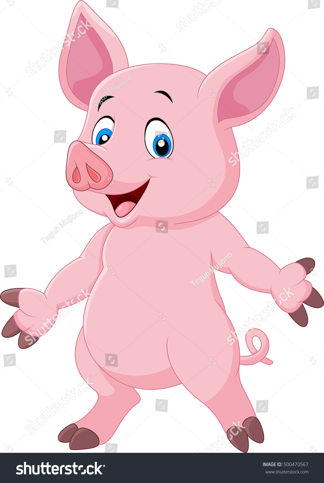 Cute Pig Cartoon Posing: เวกเตอร์สต็อก (ปลอดค่าลิขสิทธิ์) 500470567 ...