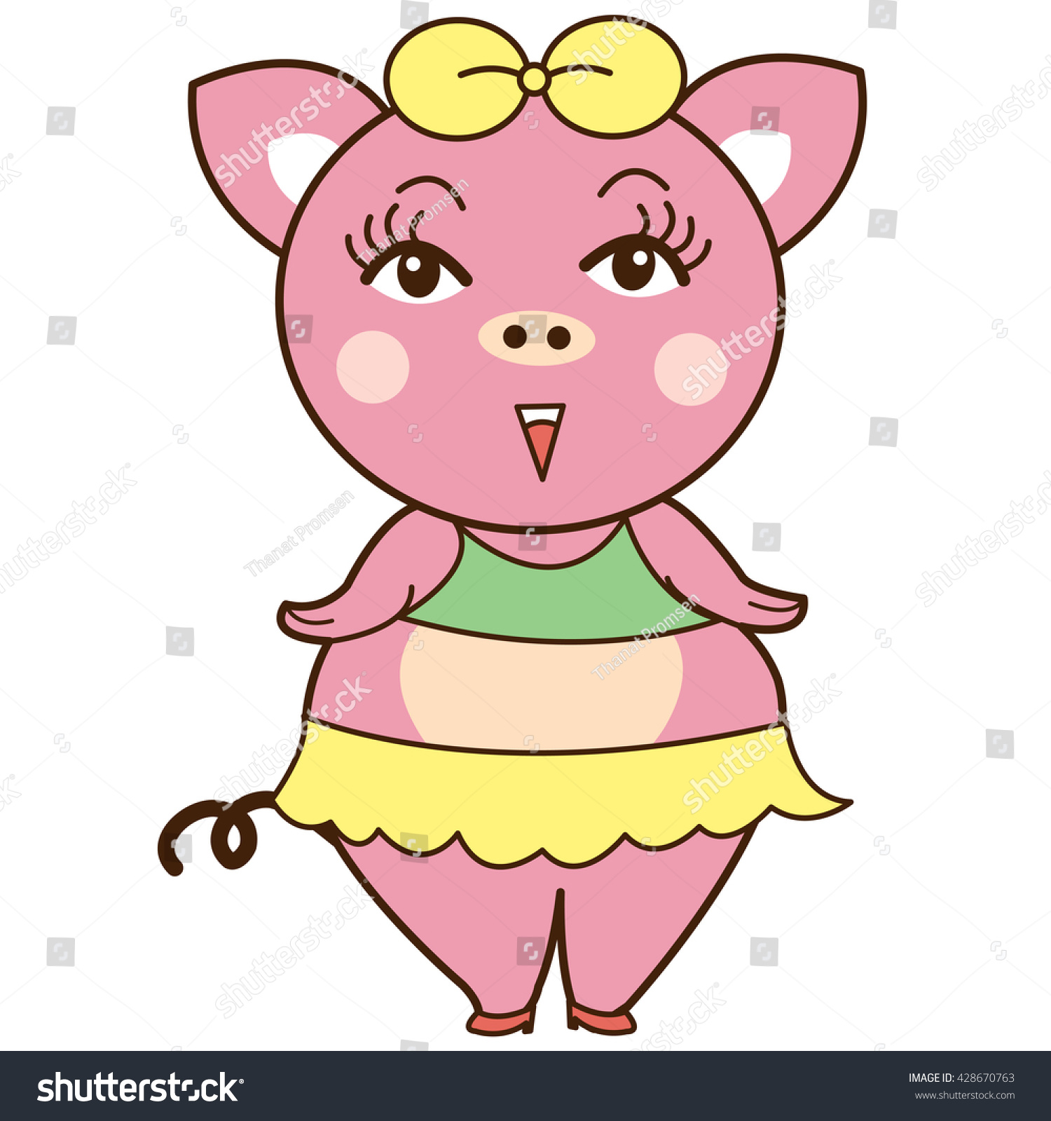 Cute Pig Cartoon Vector Stock Vector (Royalty Free) 428670763 ...