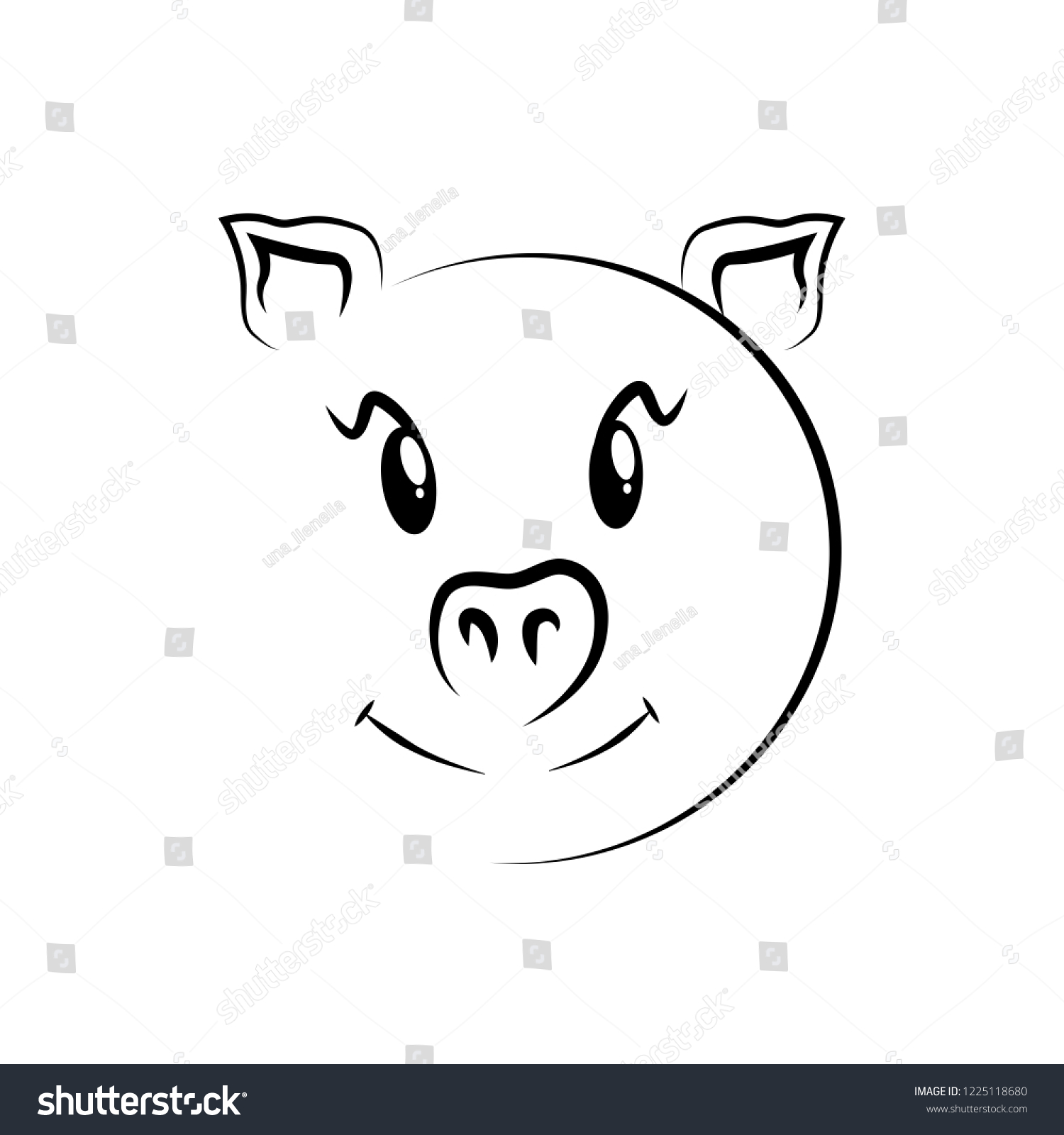 Cute Pig Face Vector Illustration: เวกเตอร์สต็อก (ปลอดค่าลิขสิทธิ์ ...