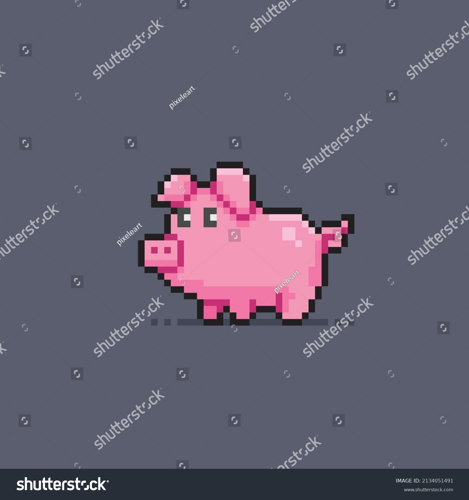 Cute Pig Pixel Style Stock Vector (Royalty Free) 2134051491 | Shutterstock