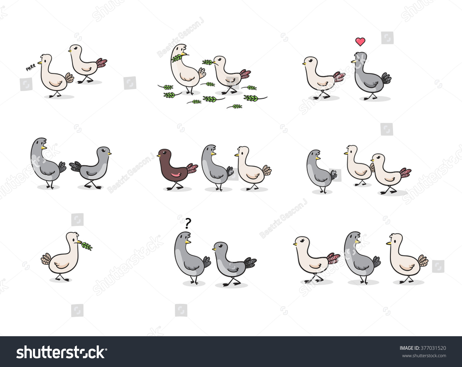 Cute Pigeon Vector Illustration Stock Vector (Royalty Free) 377031520 ...