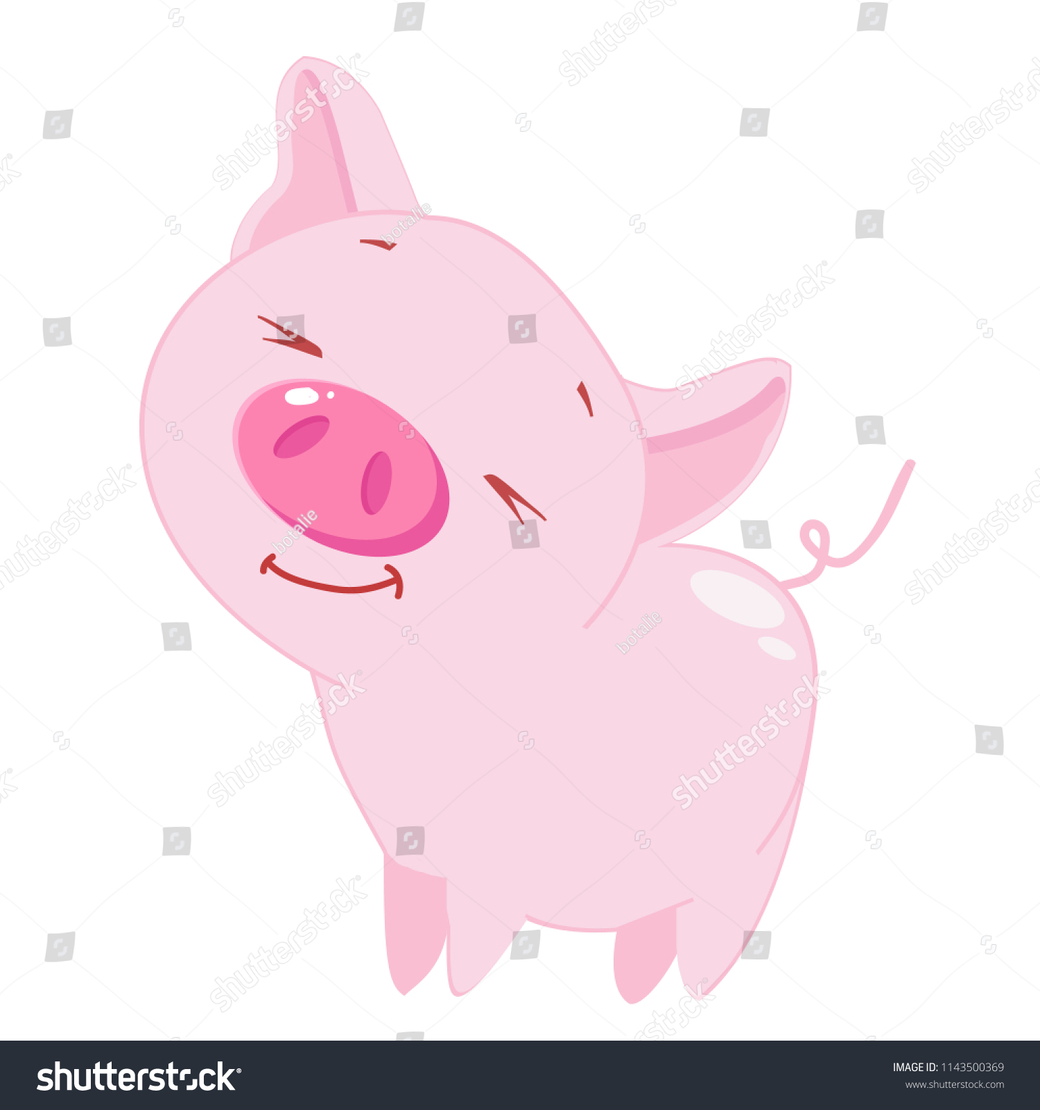 Cute Piggy Cartoon Vector Stock Vector (Royalty Free) 1143500369 ...