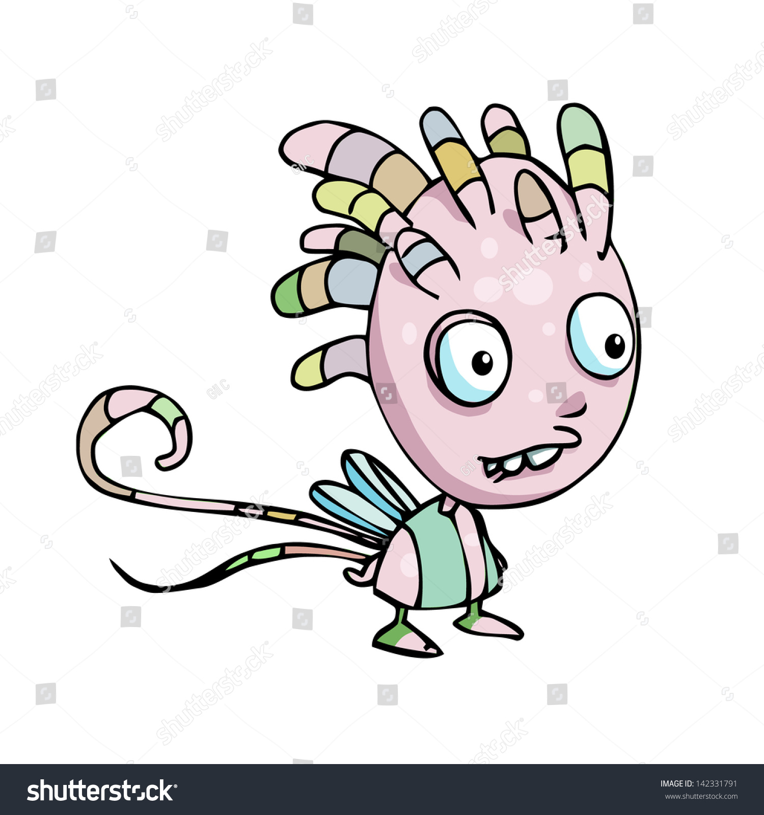 Cute Pink Creature Cartoon Stock Vector (Royalty Free) 142331791 ...