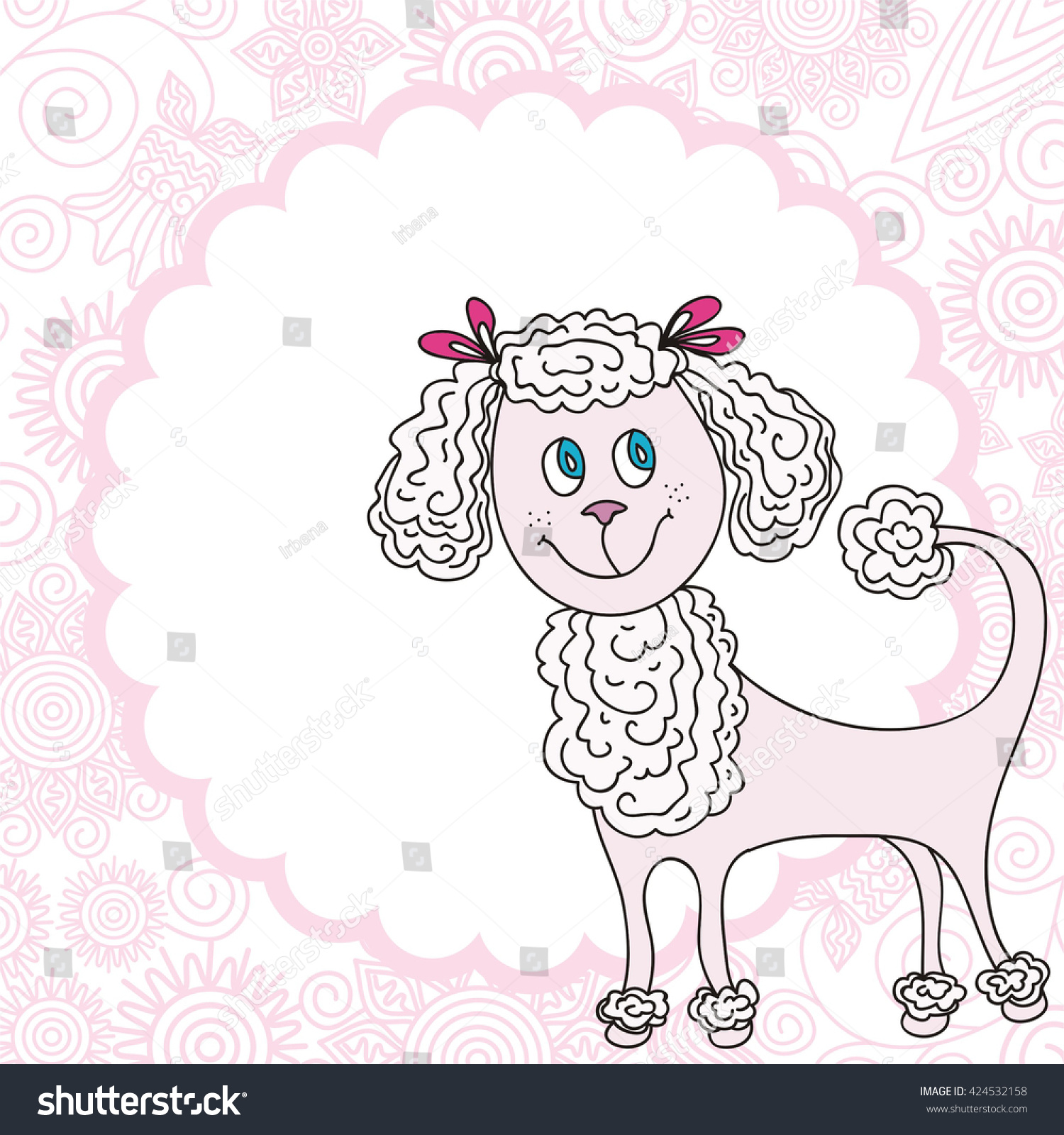 Cute Pink Dog Stock Vector (Royalty Free) 424532158