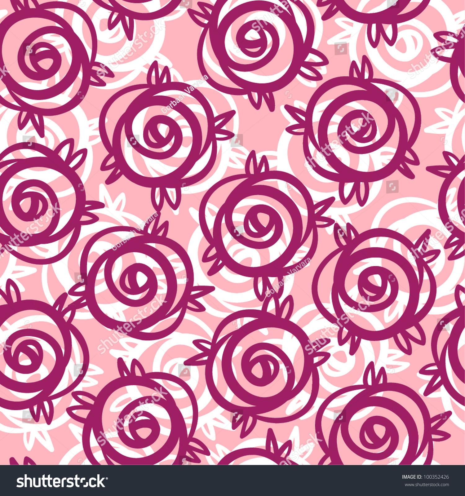 Cute Pink Floral Seamless Pattern Background Stock Vector (Royalty Free ...