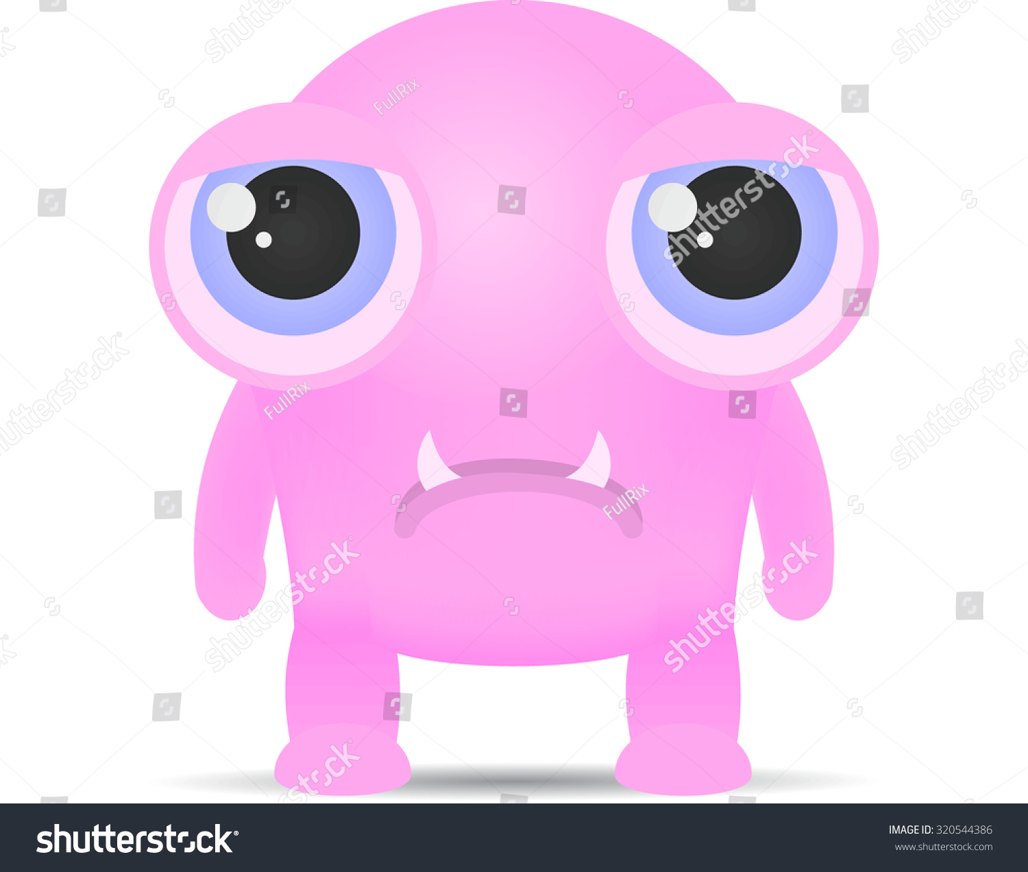 Cute Pink Monstercartoon Vector: vector de stock (libre de regalías ...
