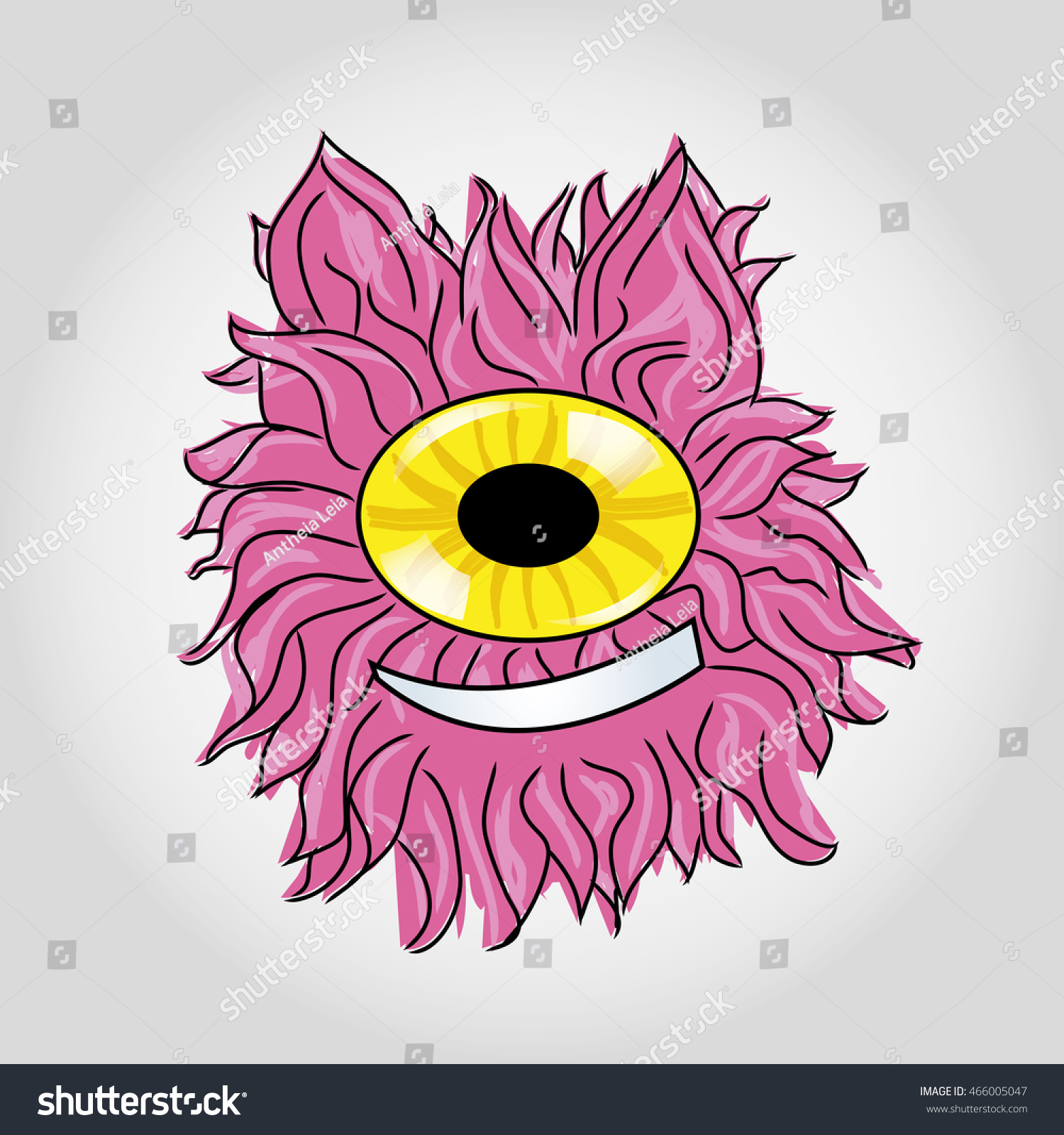 Cute Pink Monster Vector Illustration Stock Vector (Royalty Free ...