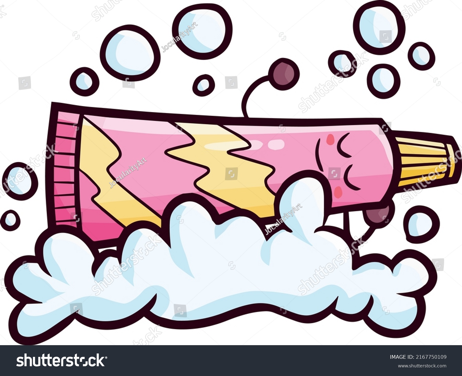 Cute Pink Toothpaste Sleep On Bubbles Stock Vector (Royalty Free ...
