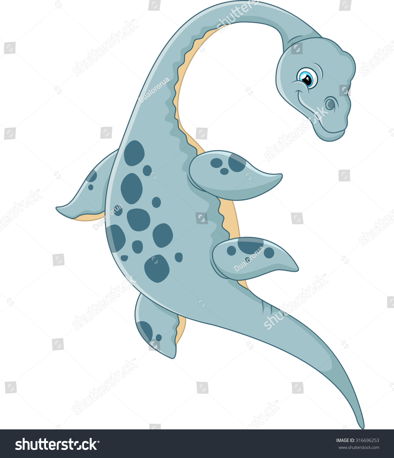 Cute Plesiosaurus Cartoon Stock Vector (Royalty Free) 316696253