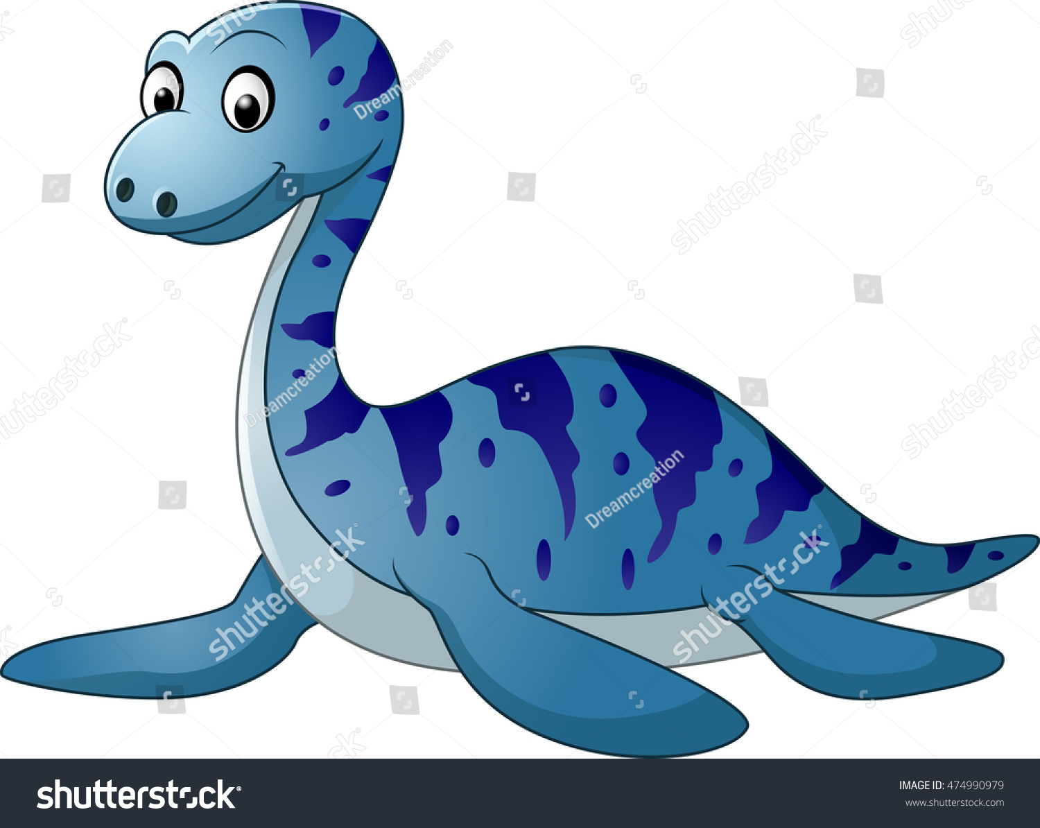Cute Plesiosaurus Cartoon Stock Vector 474990979 - Shutterstock