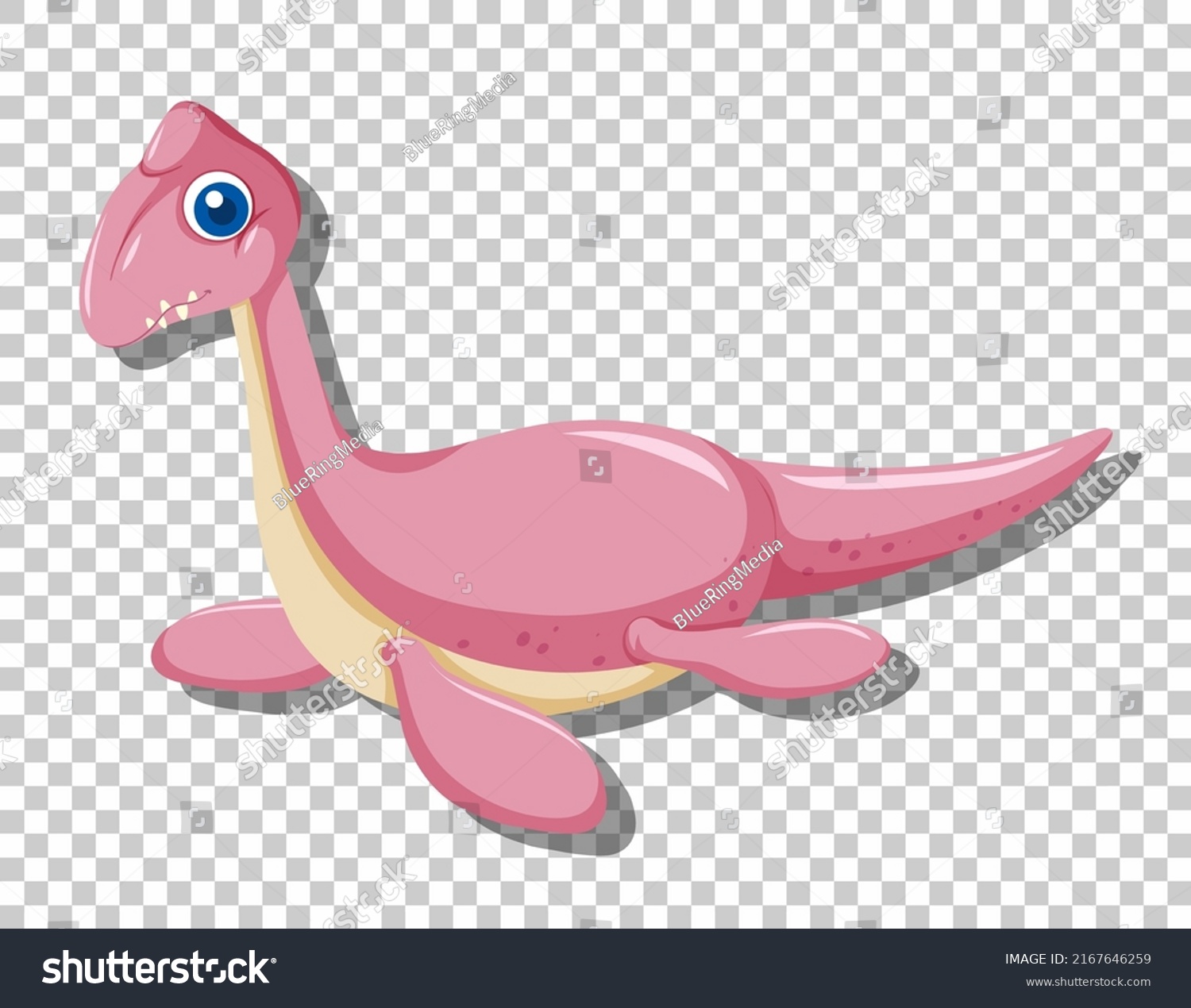 Cute Plesiosaurus Dinosaur Isolated Illustration Stock Vector (Royalty ...