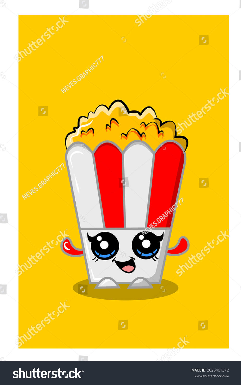 Cute Popcorn Vector Illustration Hand Drawing Stock Vector (Royalty ...