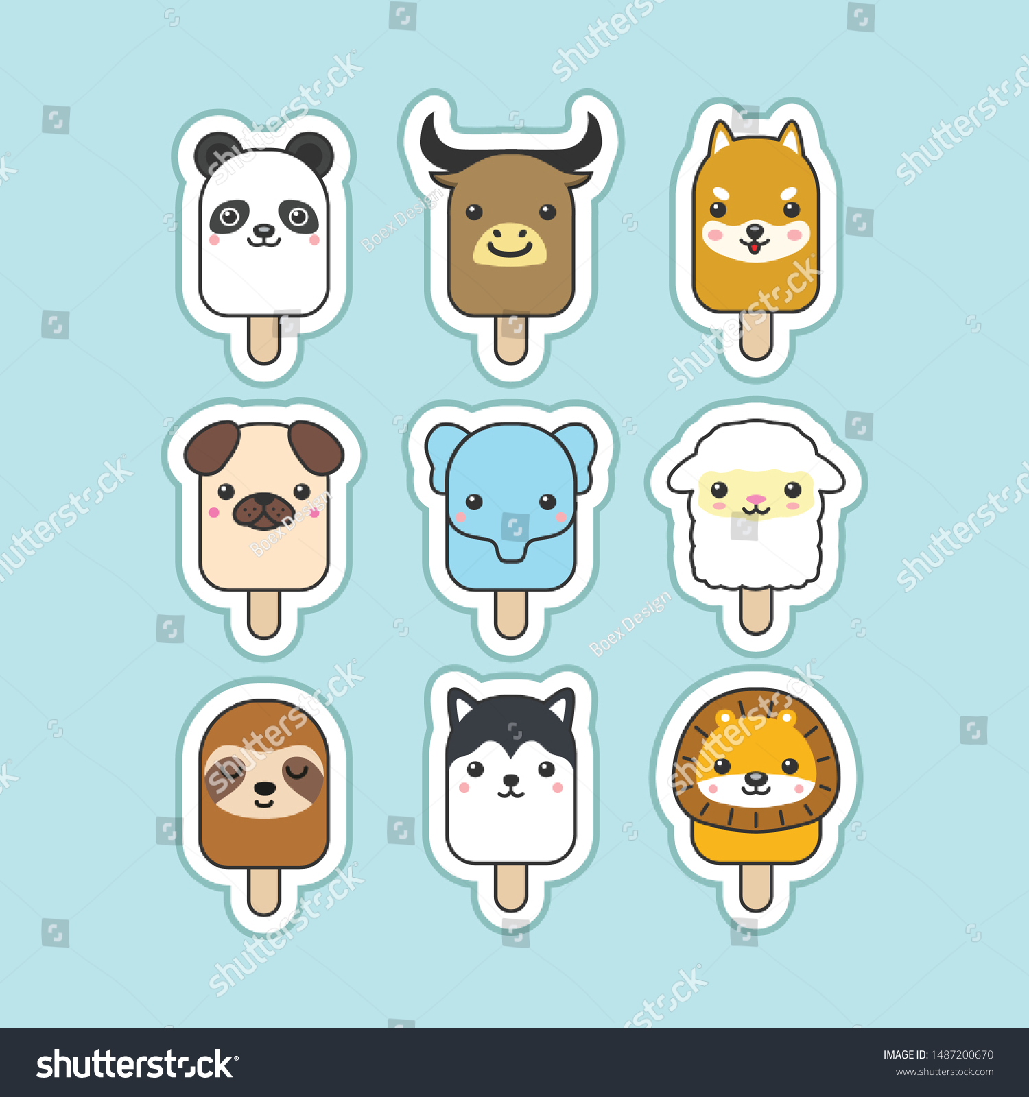 diseño de personajes de lindos palos: vector de stock (libre de ...