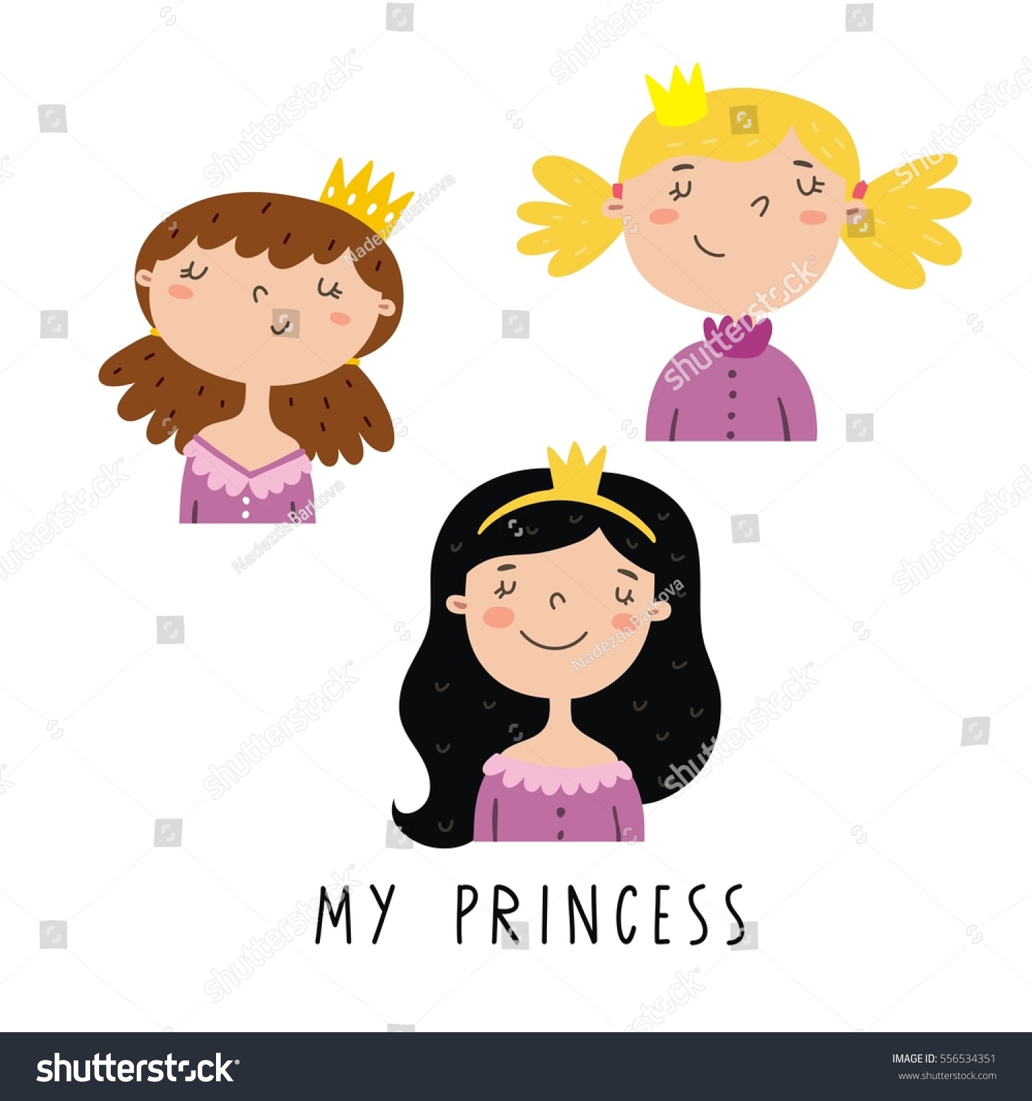 Cute Princess Card Stock Vector (Royalty Free) 556534351