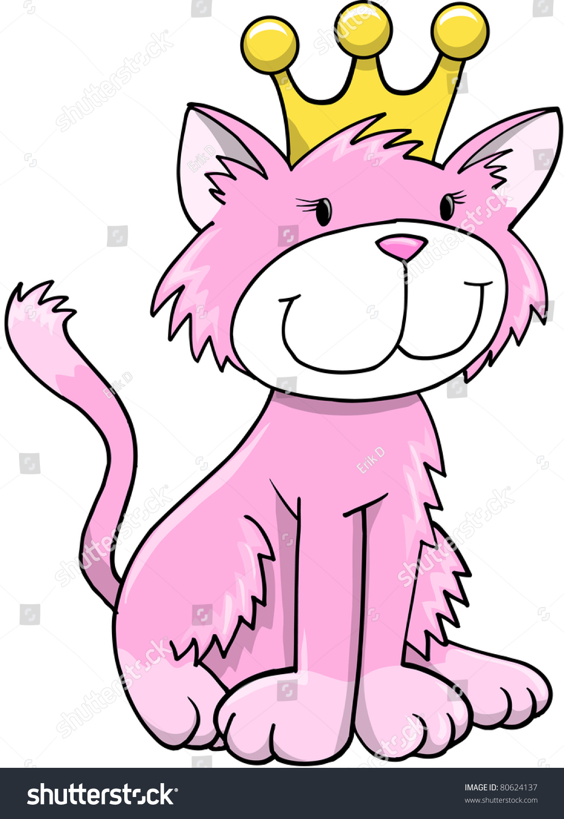 Cute Princess Queen Cat Vector Illustration Image Vectorielle 80624137 ...