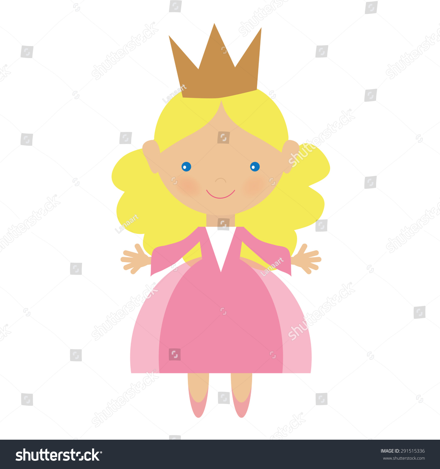 Cute Princess Vector Illustration Stock Vector (Royalty Free) 291515336 ...