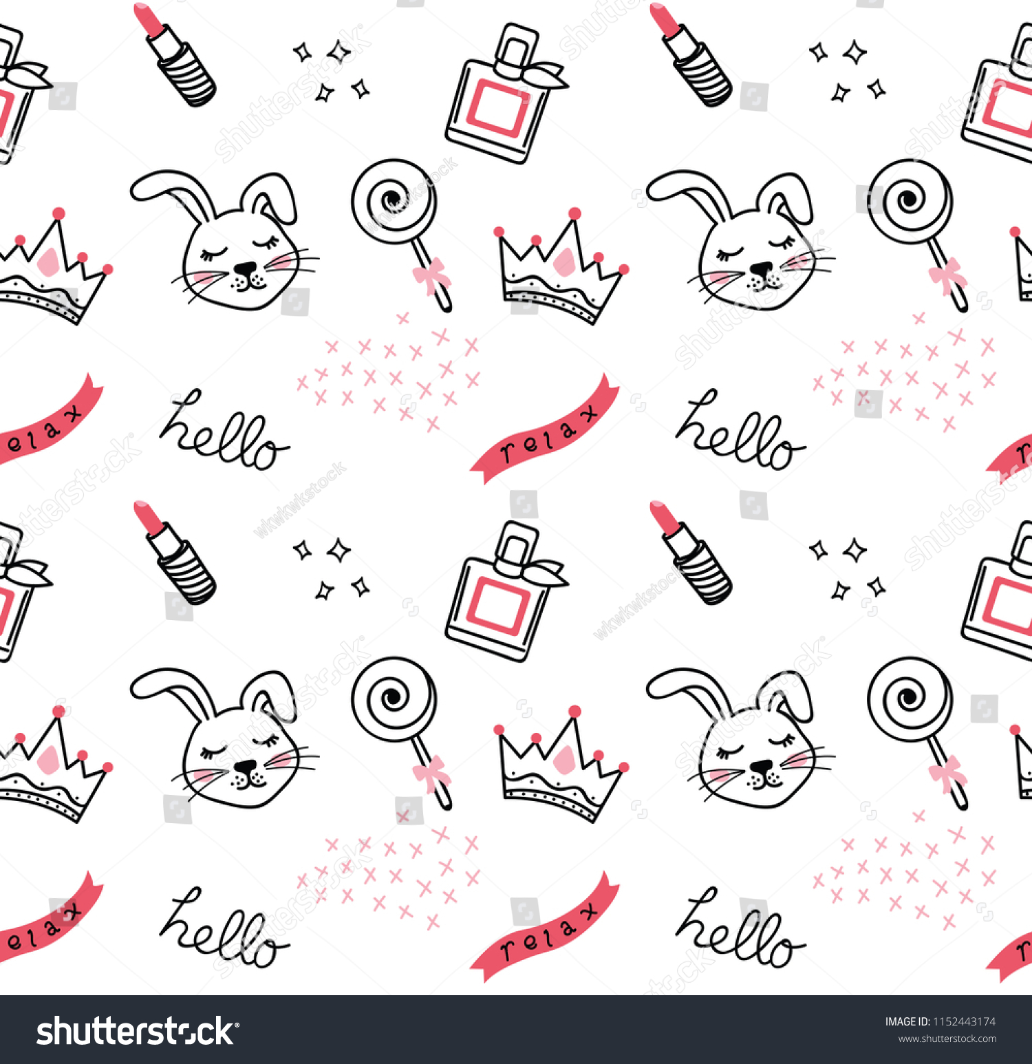 Cute Print Pattern Design Stock Vector (Royalty Free) 1152443174 ...