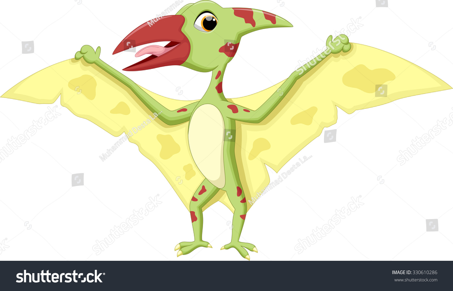 Cute Pterodactyl Cartoon Stock Vector (Royalty Free) 330610286 ...