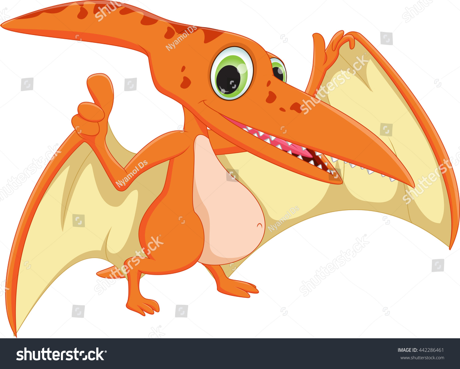 Cute Pterodactyl Cartoon Stock Vector 442286461 - Shutterstock