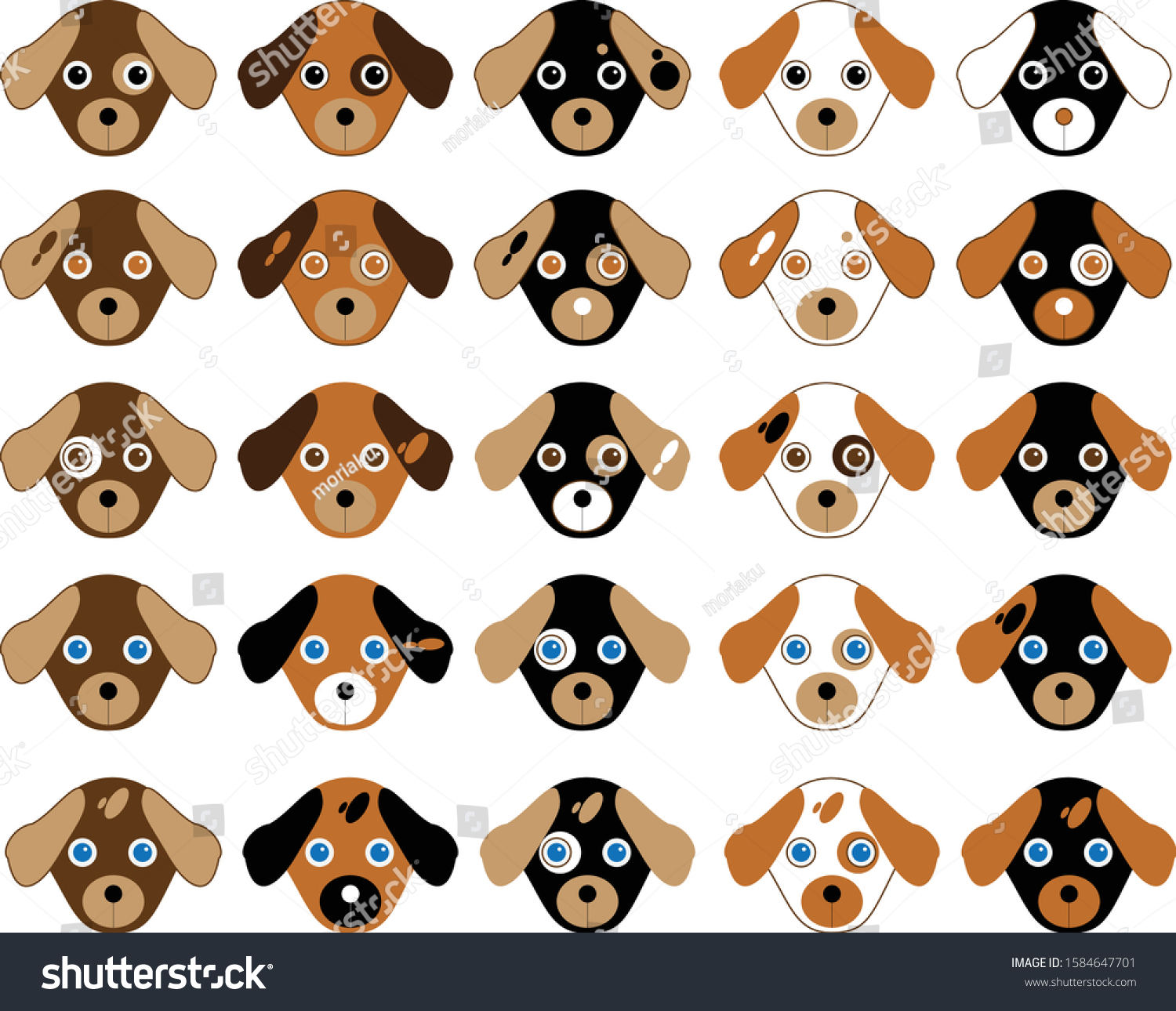 Cute Puppy Dog Face Vector Stock Vector (Royalty Free) 1584647701 ...