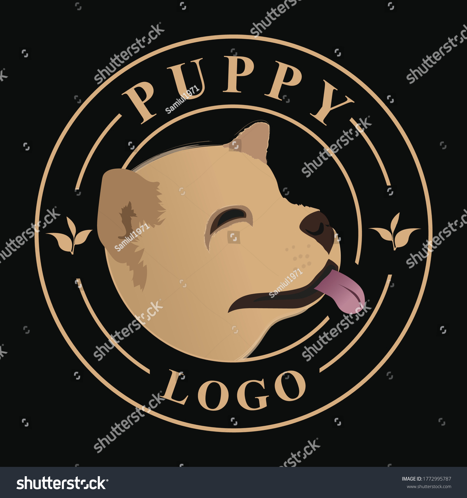 Cute Puppy Dog Logo Vector Stock Vector (Royalty Free) 1772995787