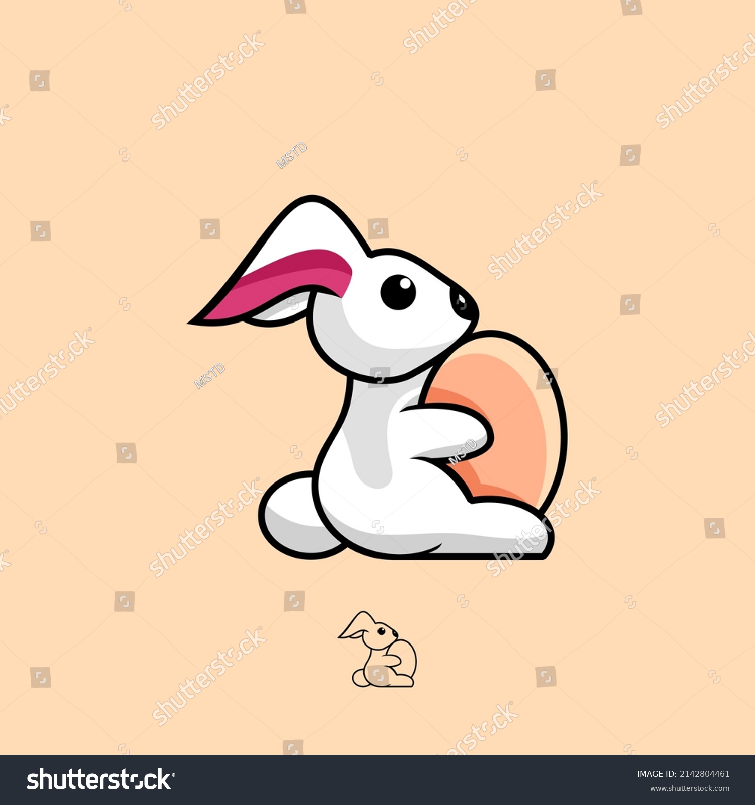 Cute Rabbit Animal Design Vector Stock Vector (Royalty Free) 2142804461 ...