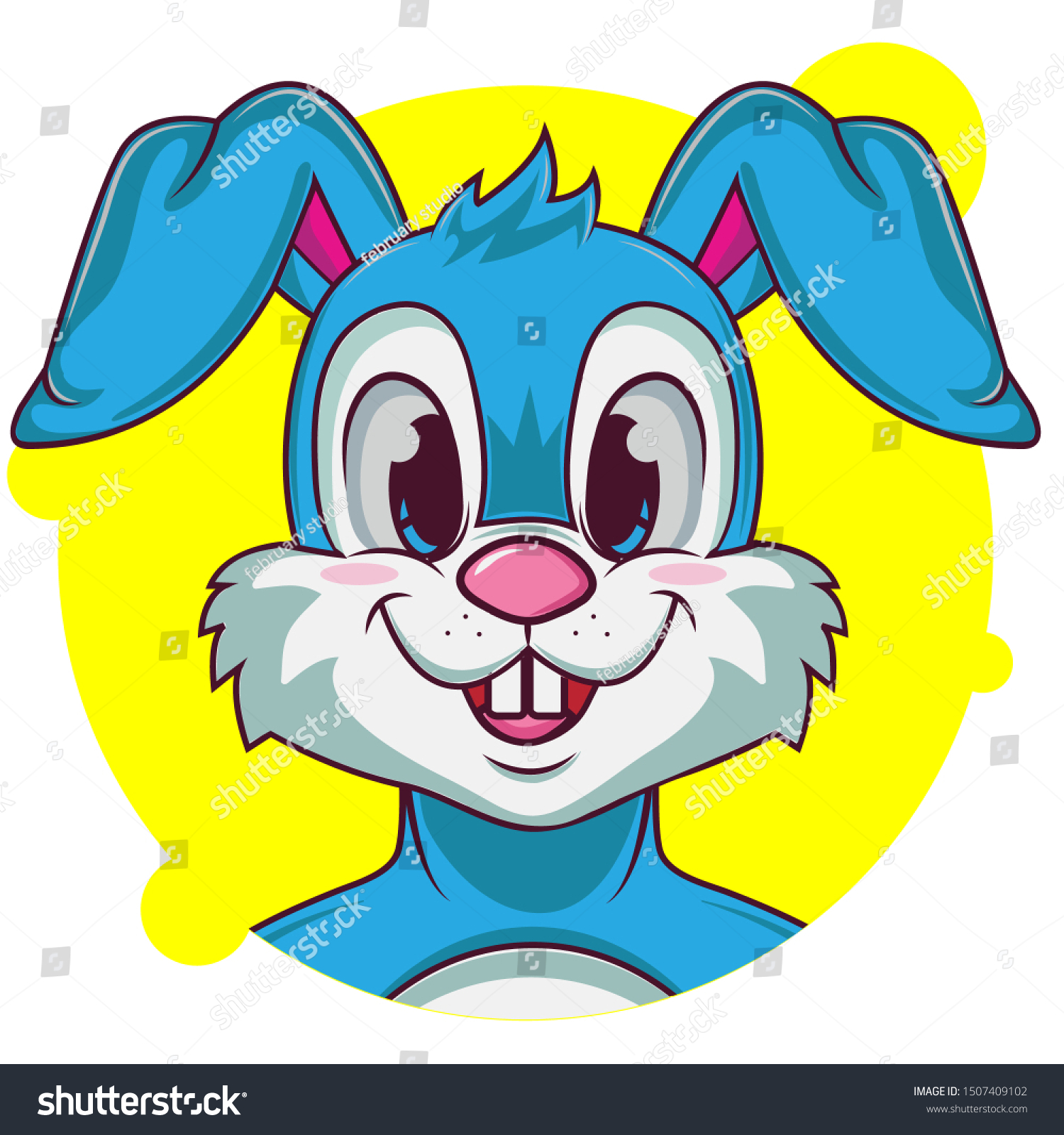 Cute Rabbit Avatar Yellow Background: เวกเตอร์สต็อก (ปลอดค่าลิขสิทธิ์ ...